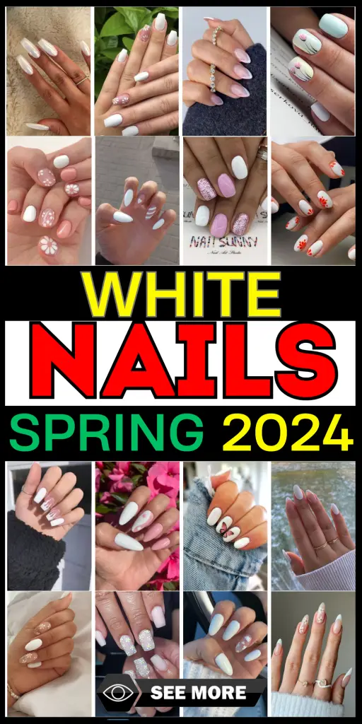 Fresh White Spring Nails 2024: Chic Designs & Floral Elegance