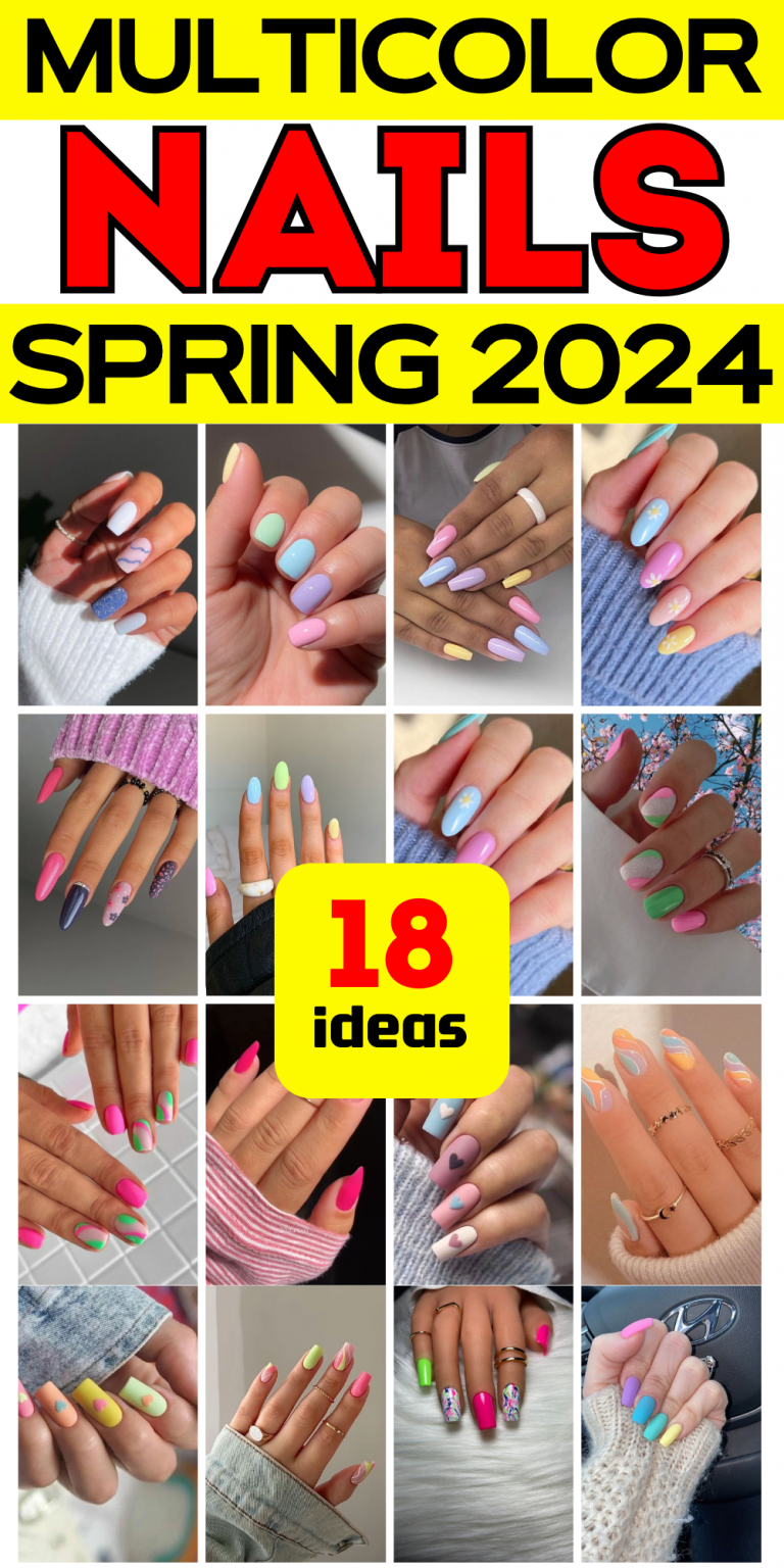Spring 2024 Nail Trends: Multicolor Pastels & Playful Designs