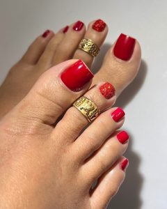 19 Stunning Red Toe Nail Designs: From Classic to Creative Ideas
