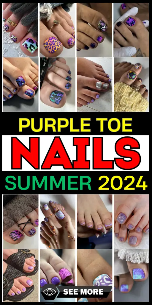 20 Stunning Purple Toe Nails Designs: From Pastel Marbling to Bold ...