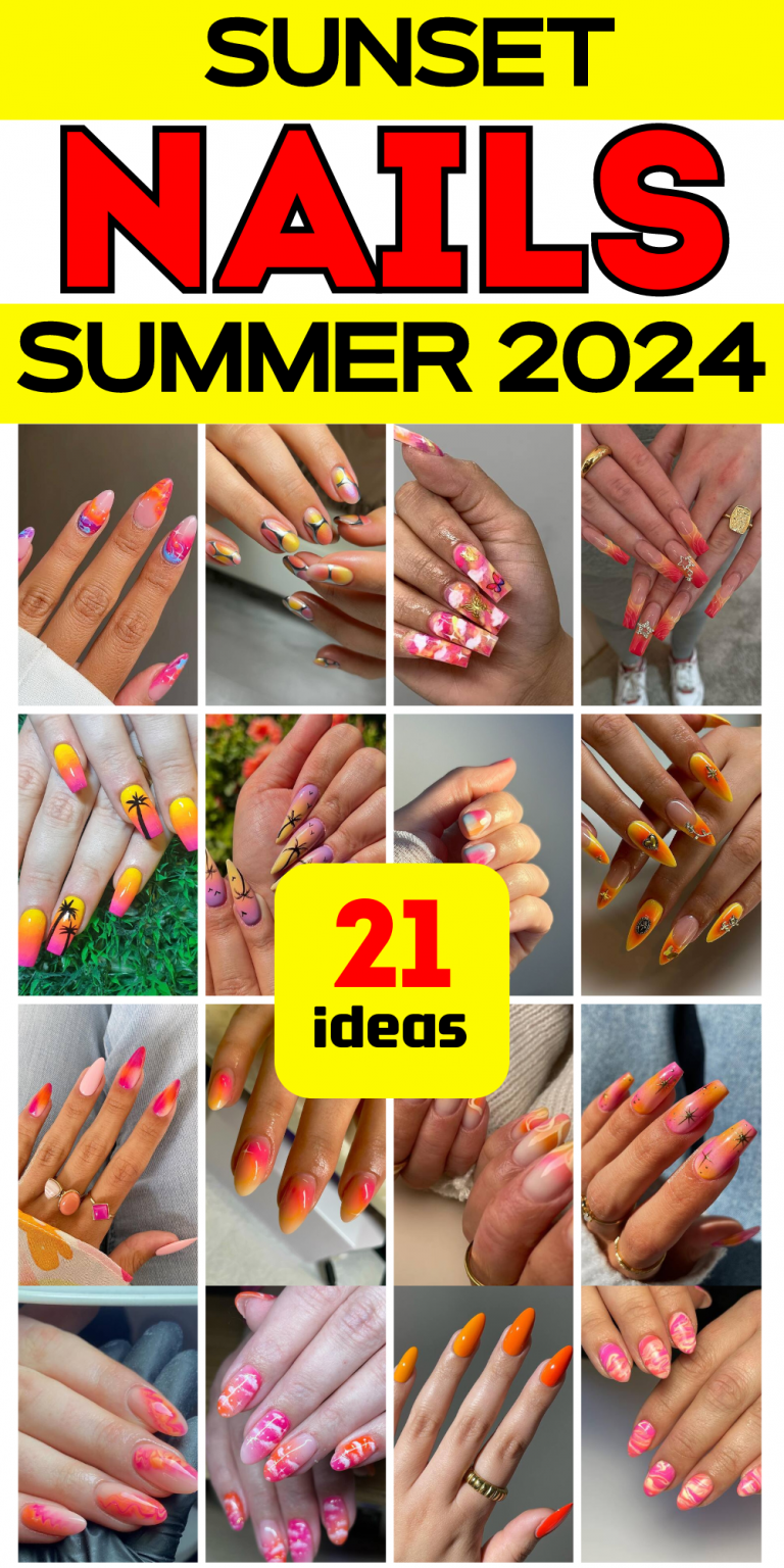 21 Stunning Summer Sunset Nails: Vibrant Designs & DIY Tips for ...