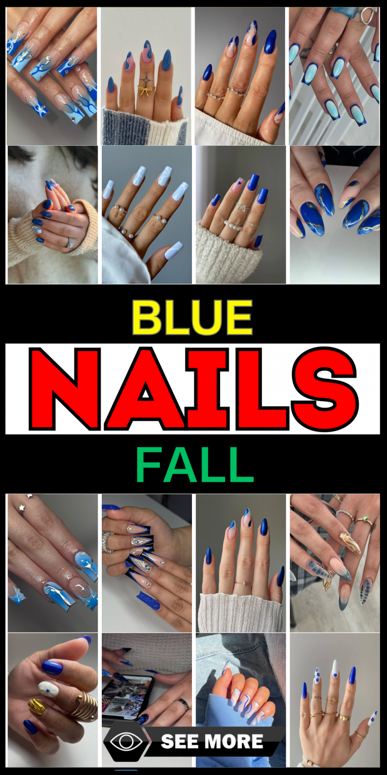 22 Stunning Blue Fall Nail Designs for 2024