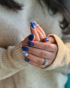 22 Stunning Blue Fall Nail Designs for 2024