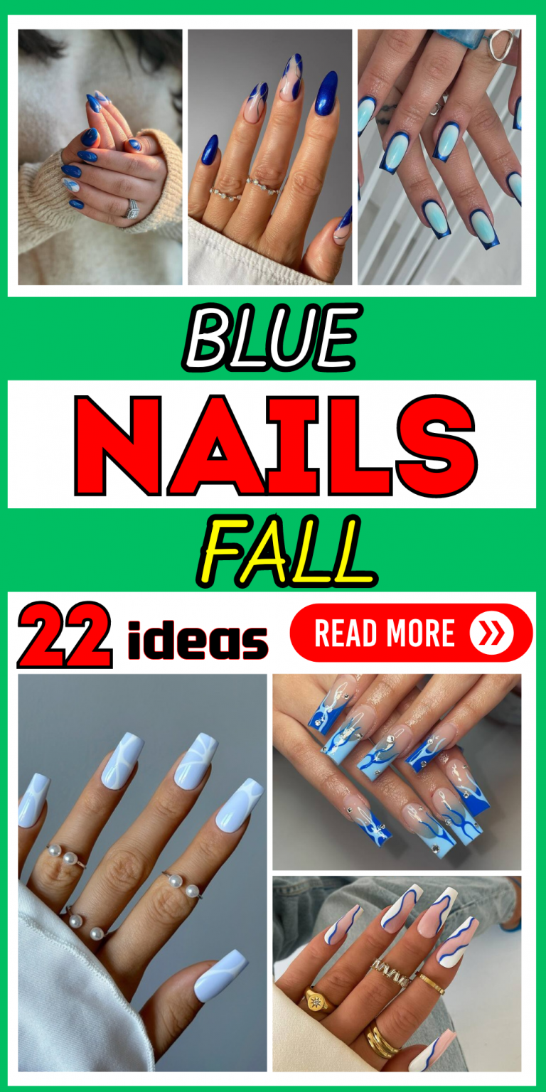 22 Stunning Blue Fall Nail Designs for 2024