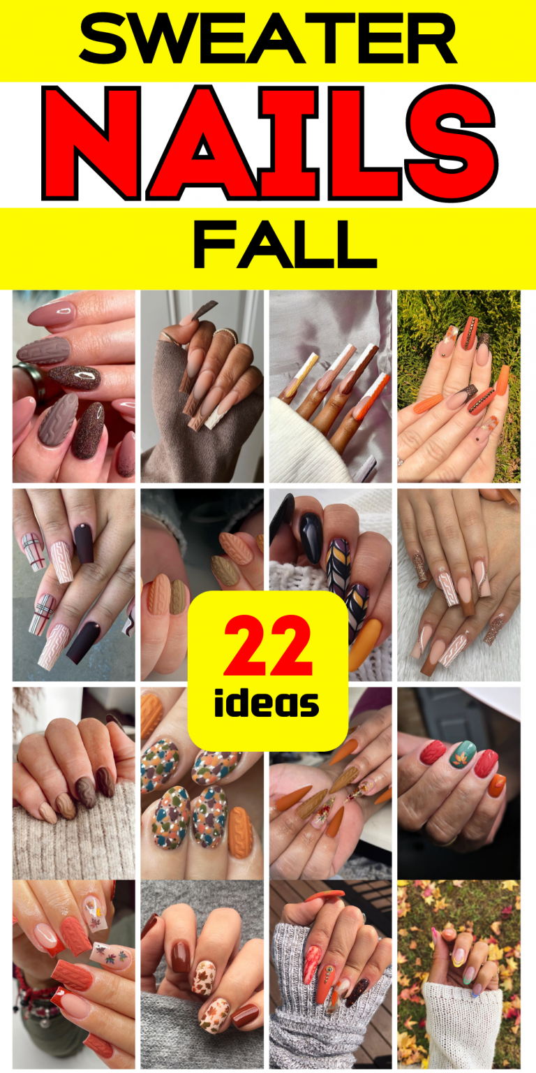 22 Chic Fall Sweater Nail Designs for a Cozy Autumn Manicure