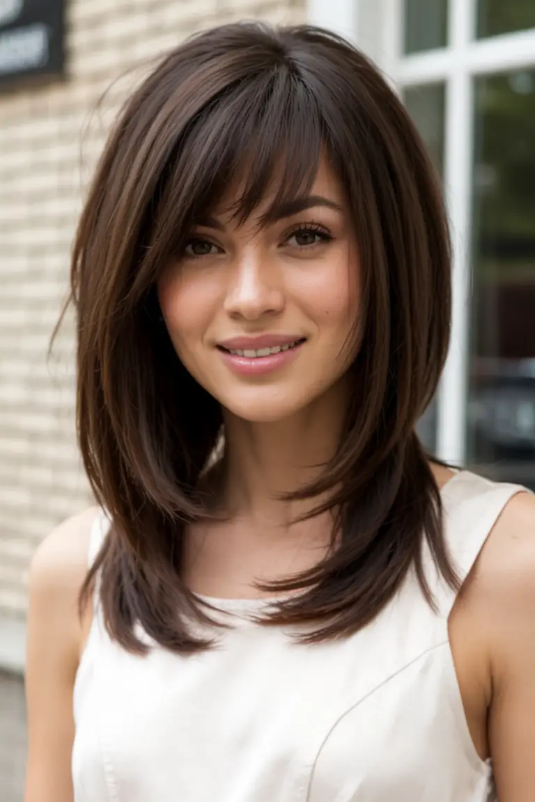 24 Trendy Medium-Length Hairstyles for Women – Summer 2025 with Bangs ...